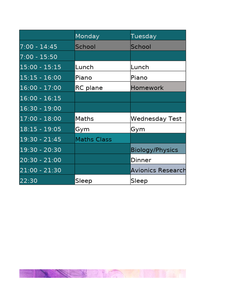 10th - Time - Table | PDF