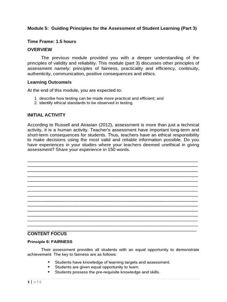 Ed 9 Module 5 | PDF | Educational Assessment | Teachers