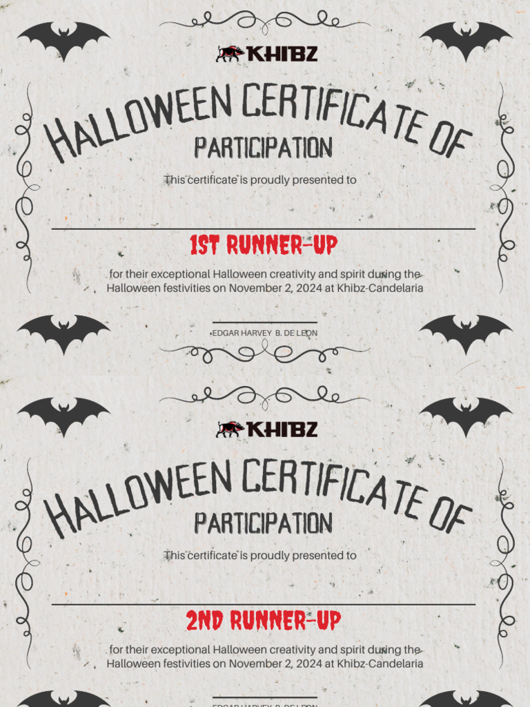 Black Orange Gray Spooky Illustrative Halloween Participation ...