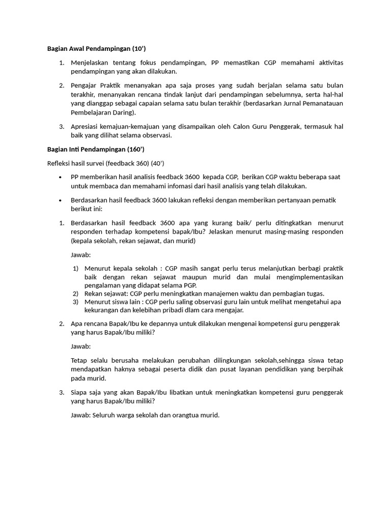 Bagian Awal Pendampingan 6 USMAN | PDF