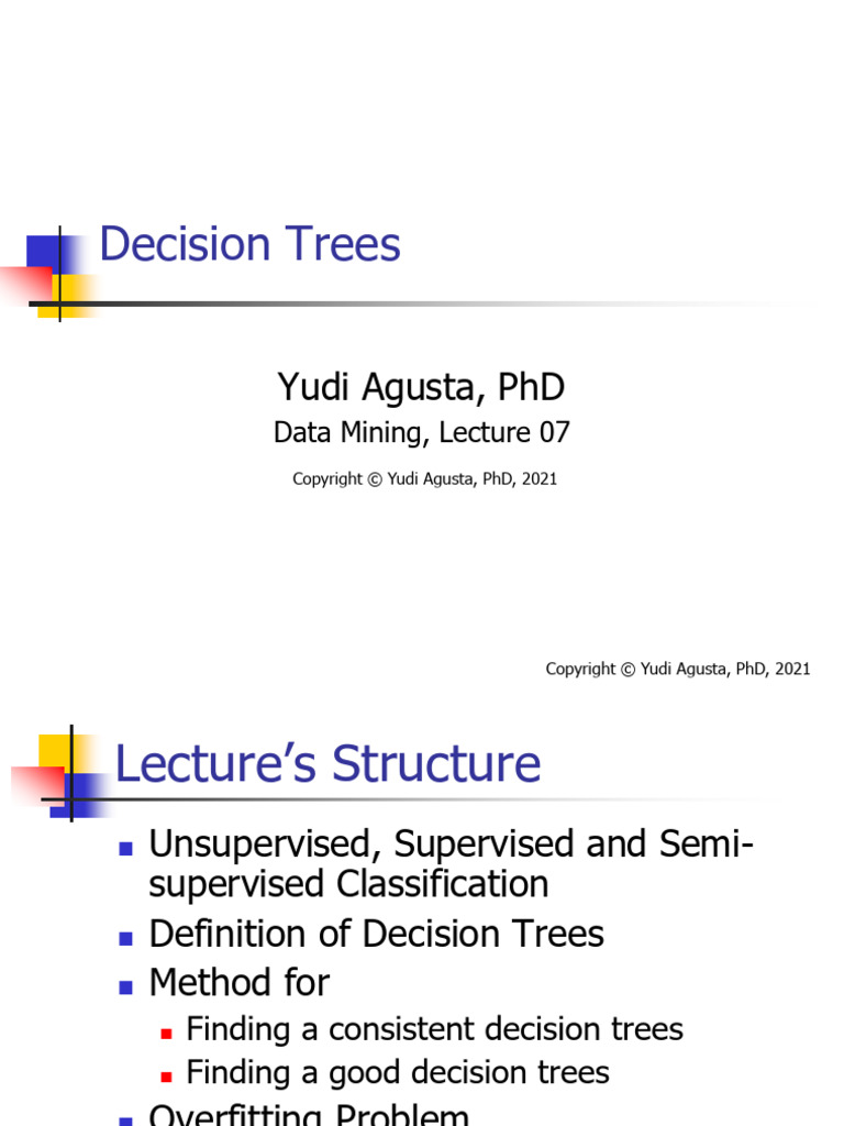 Lecture 07A - Decision Trees | PDF | Statistical Classification | Support Vector Machine