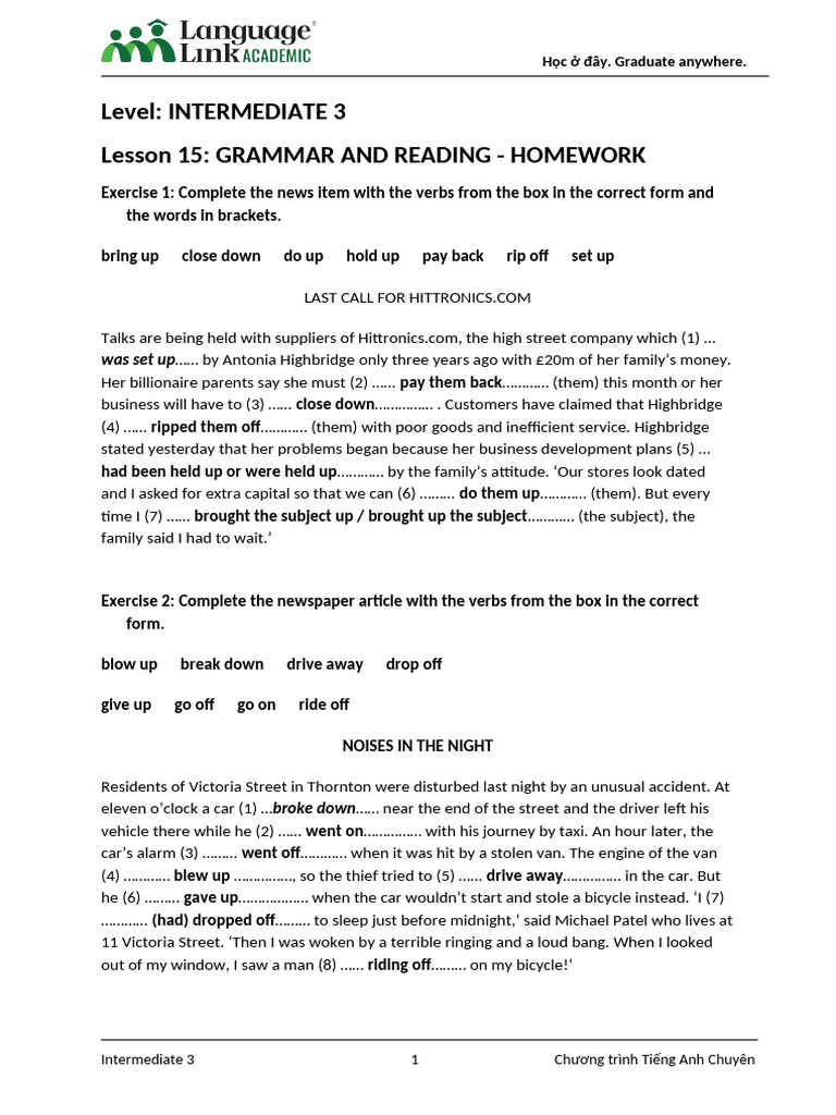 IN3 - Lesson 15 - Homework | PDF