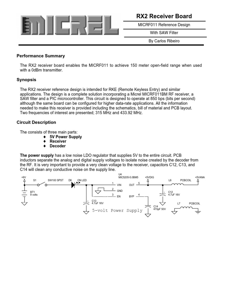 RX2 Design Documentation | PDF | Printed Circuit Board | Electronic Filter
