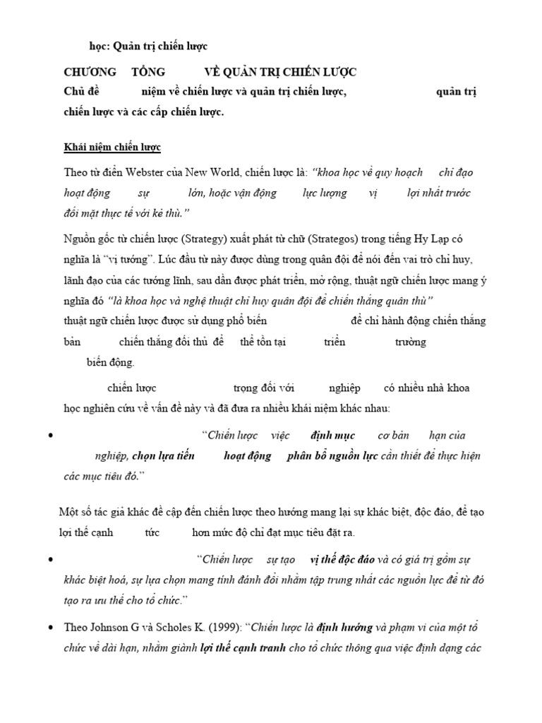 Tron Chuong Quan Tri Chien Luoc | PDF