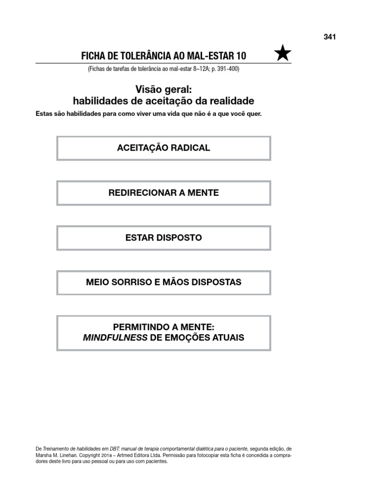 6 Toleran Ao Mal Estar | PDF | Terapia comportamental dialética | Realidade