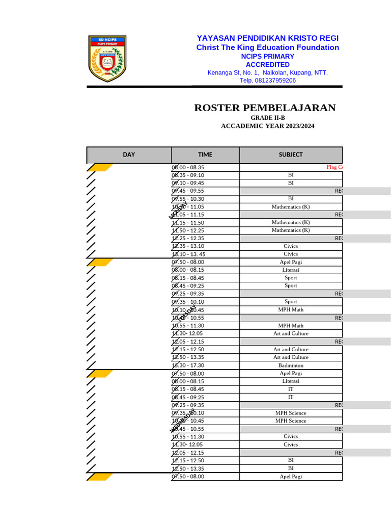 Grade II B Roster Tahun Pelajaran 2023-2024 | PDF | Scouting | Youth ...