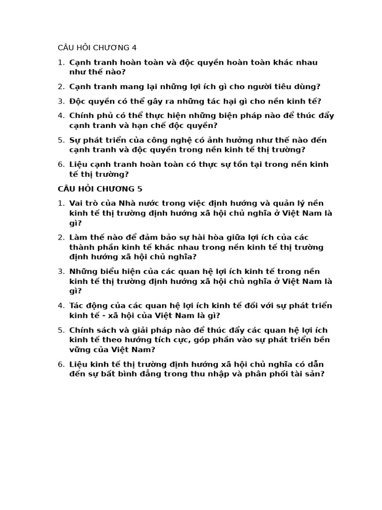 Câu Hỏi C4 C5 KTCT | PDF