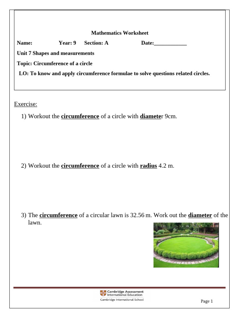 Year 9 Unit 7.1 Worksheet | PDF