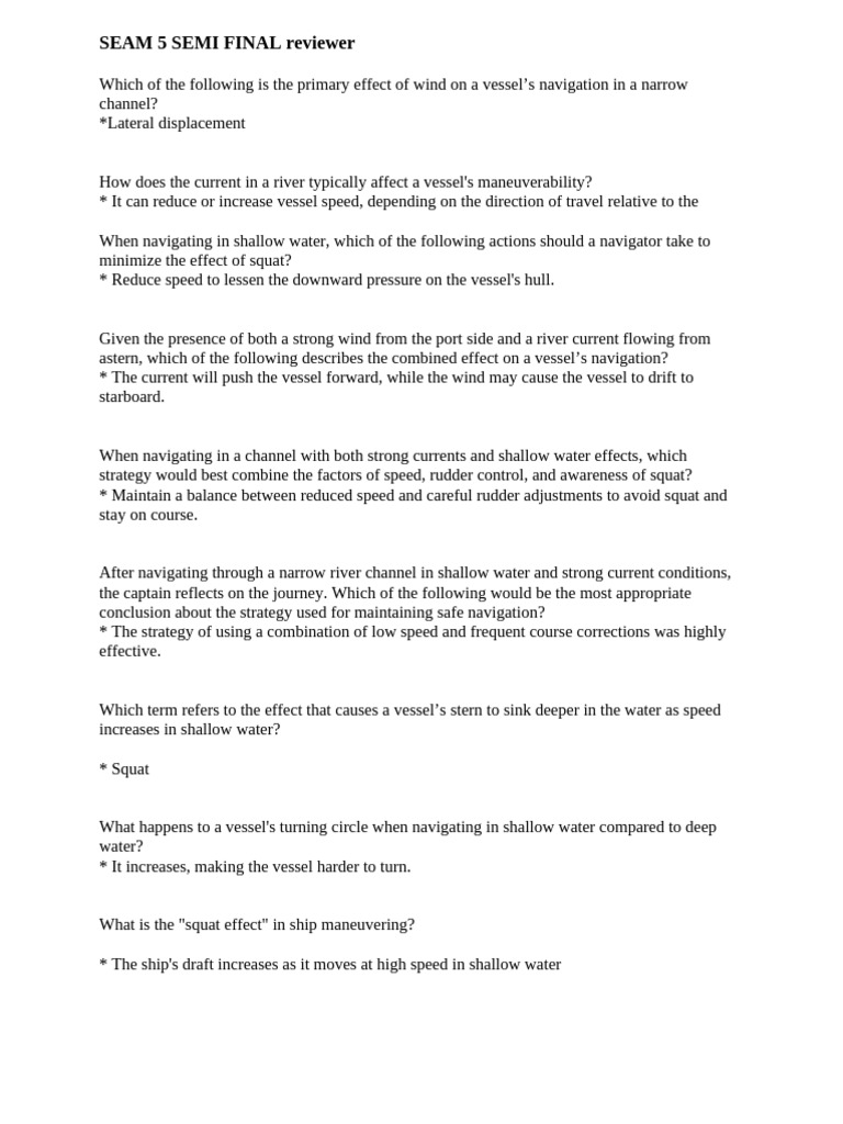 Seam 5 Semi Final Questionnaire Reviewer | PDF | Anchor | Ships