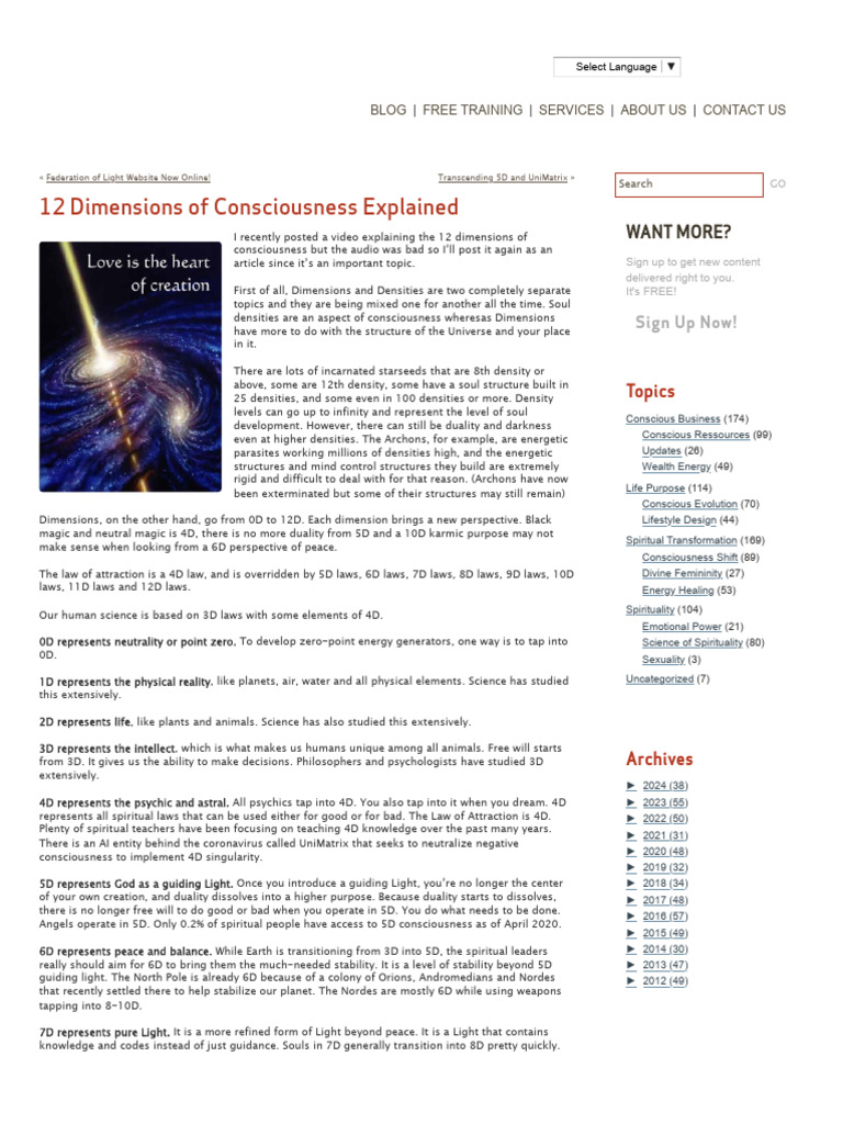 Understanding the 12 Dimensions of Consciousness | PDF | Soul ...