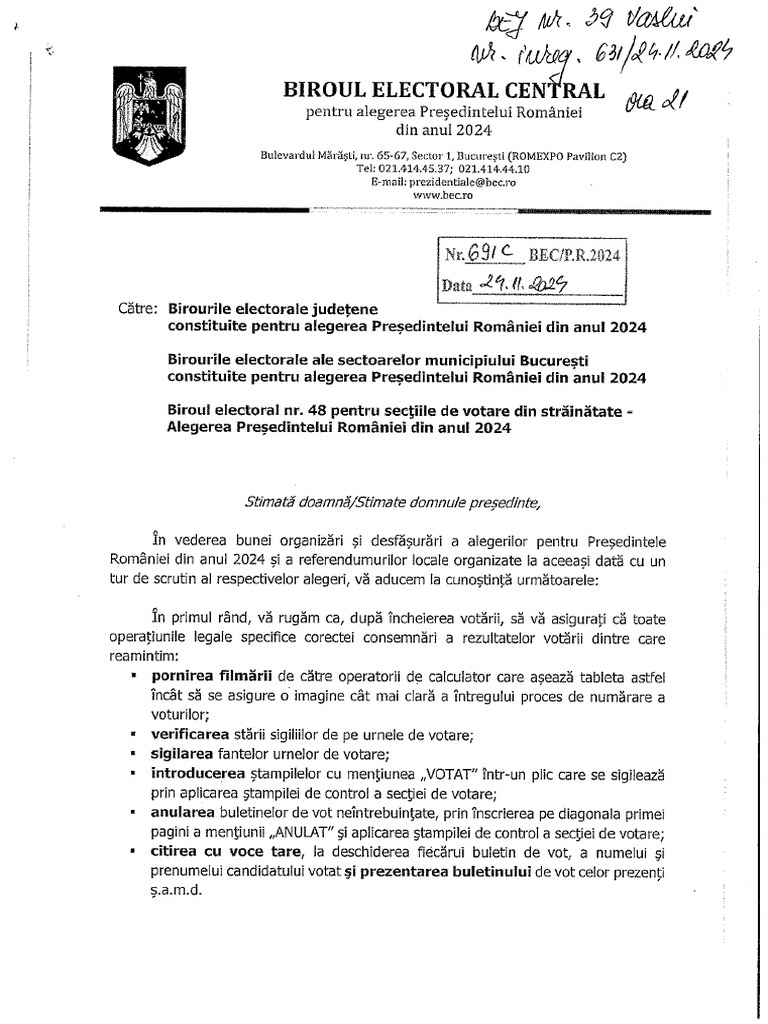 Circulara BEC NR. 691 C - 24.11.2024 | PDF