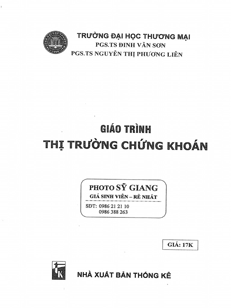 THỊ TRƯỜNG CHỨNG KHOÁN GIÁO TRÌNH | PDF