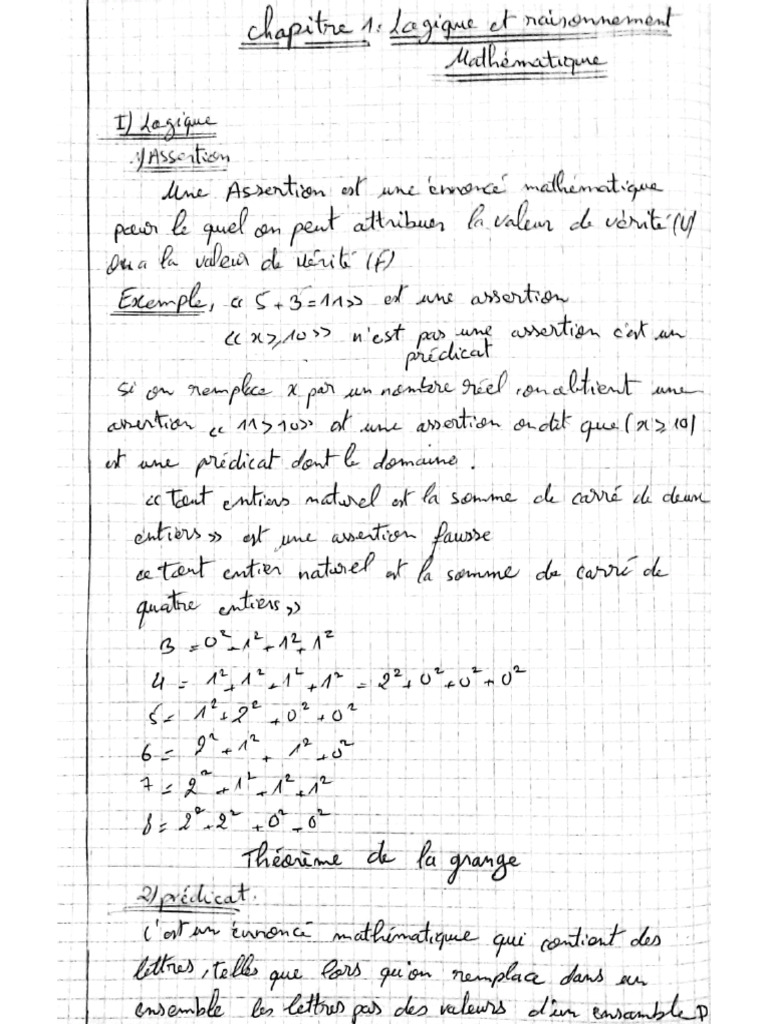 Algebre 1 Chapitre1 Logigue | PDF