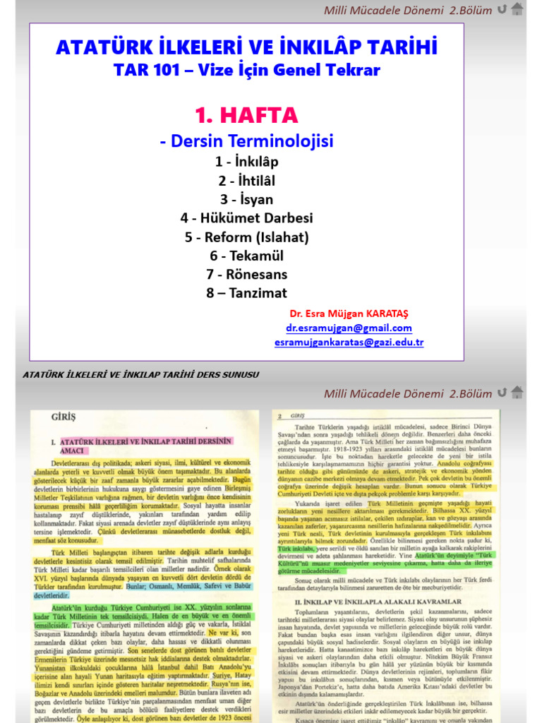 7 Hafta - Vize Icin Genel Tekrar | PDF