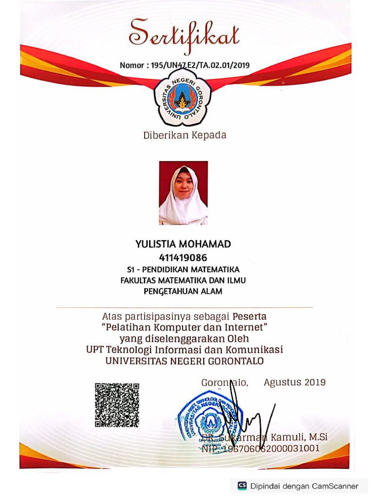 Sertifikat Pelatihan Komputer | PDF