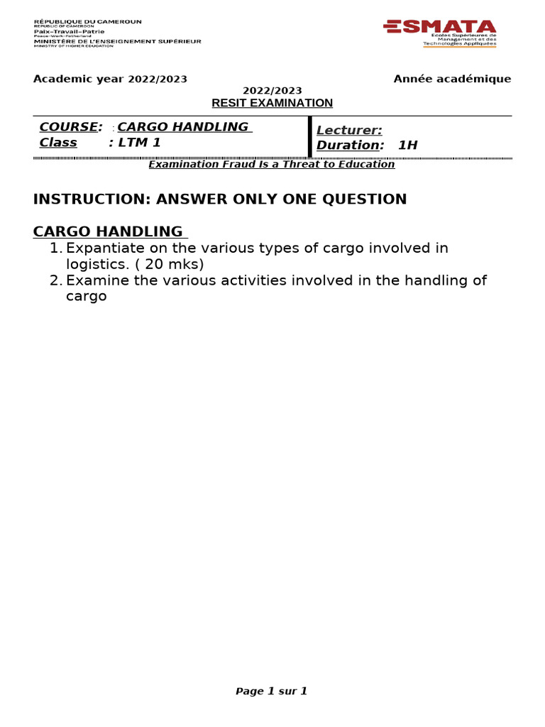 CARGO HANDLING | PDF
