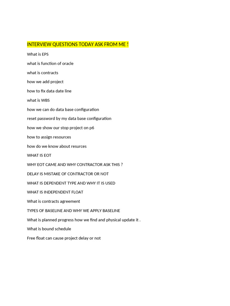 Interview Question HRL | PDF