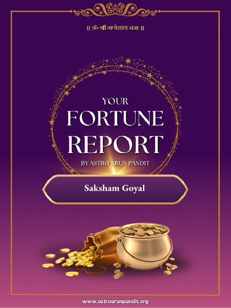 Saksham Goyal's Fortune Report | PDF | Feng Shui | Friendship