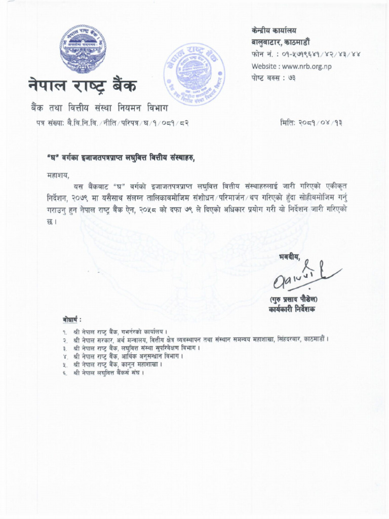 Circular 1 For MFIs Final | PDF