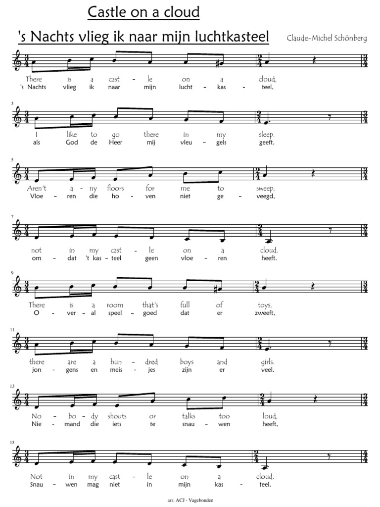 Castle On A Cloud - 'S Nachts Vlieg Ik Naar Mijn Luchtkasteel | PDF