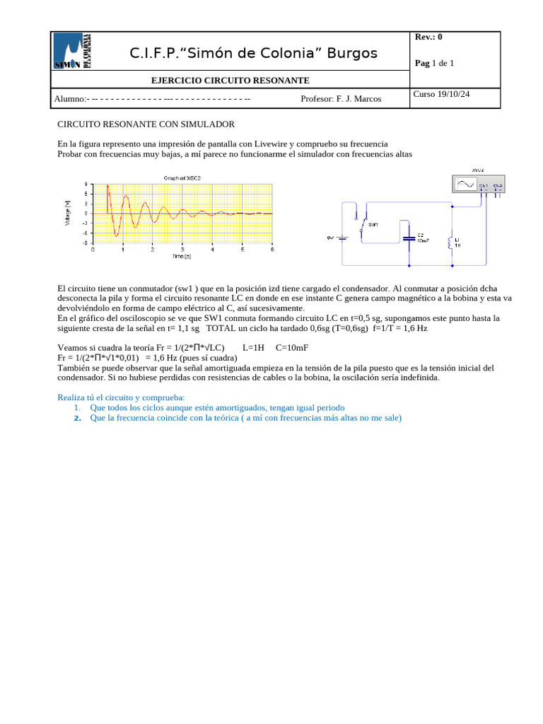 Circui Reson en Livewire | PDF