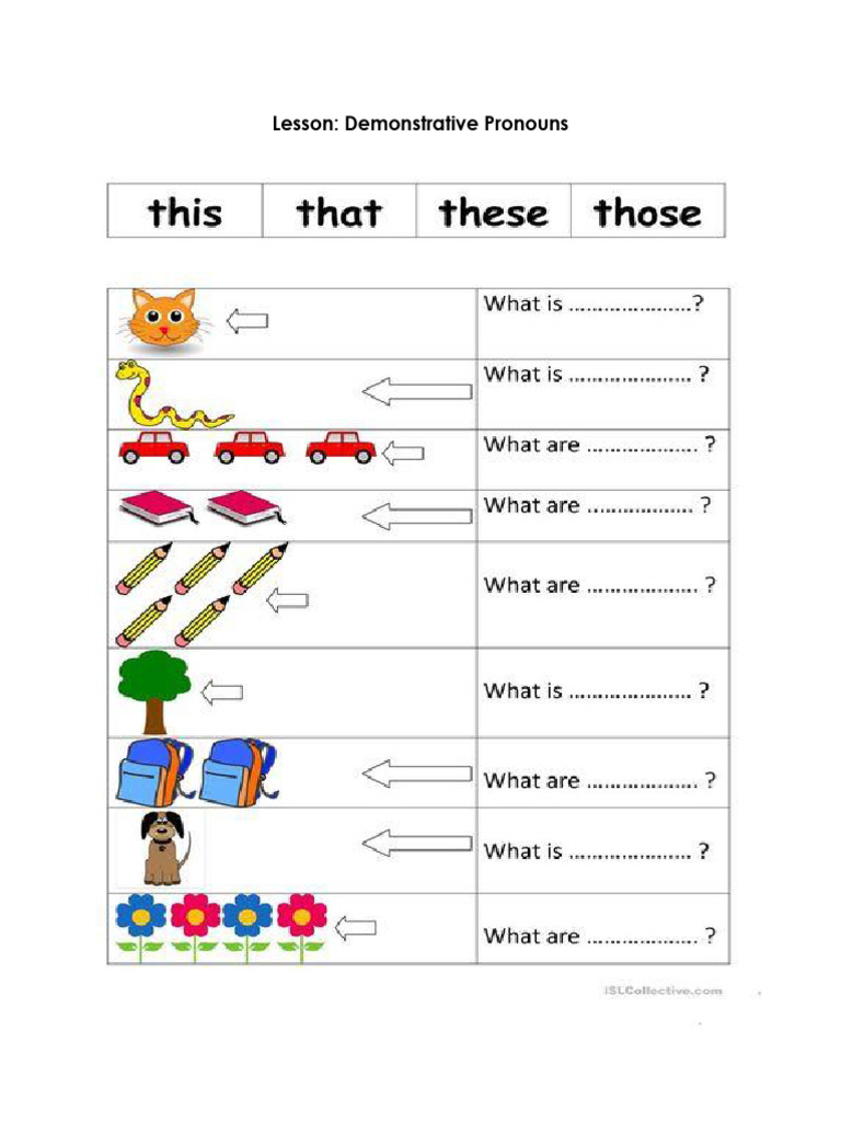 Lesson-Demonstrative Pronouns | PDF