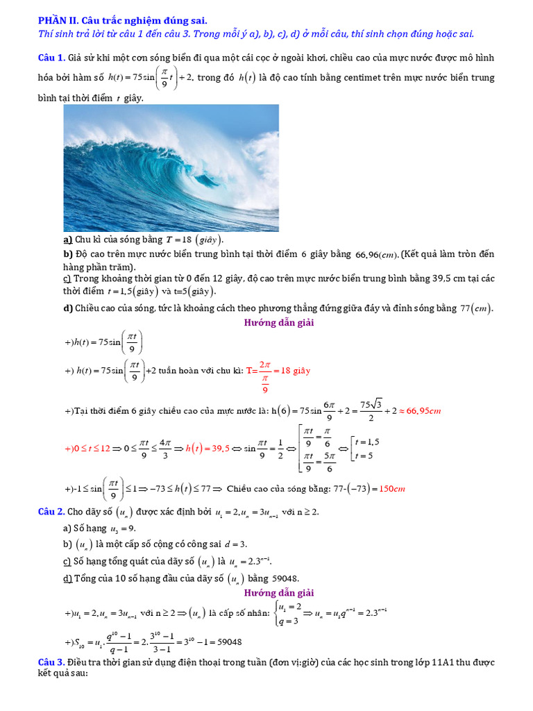 HD giải. ĐỀ GỐC SỐ 1 GKI | PDF