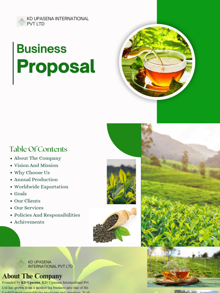 Project Proposal Presentation PDF | PDF | Sustainability | Tea