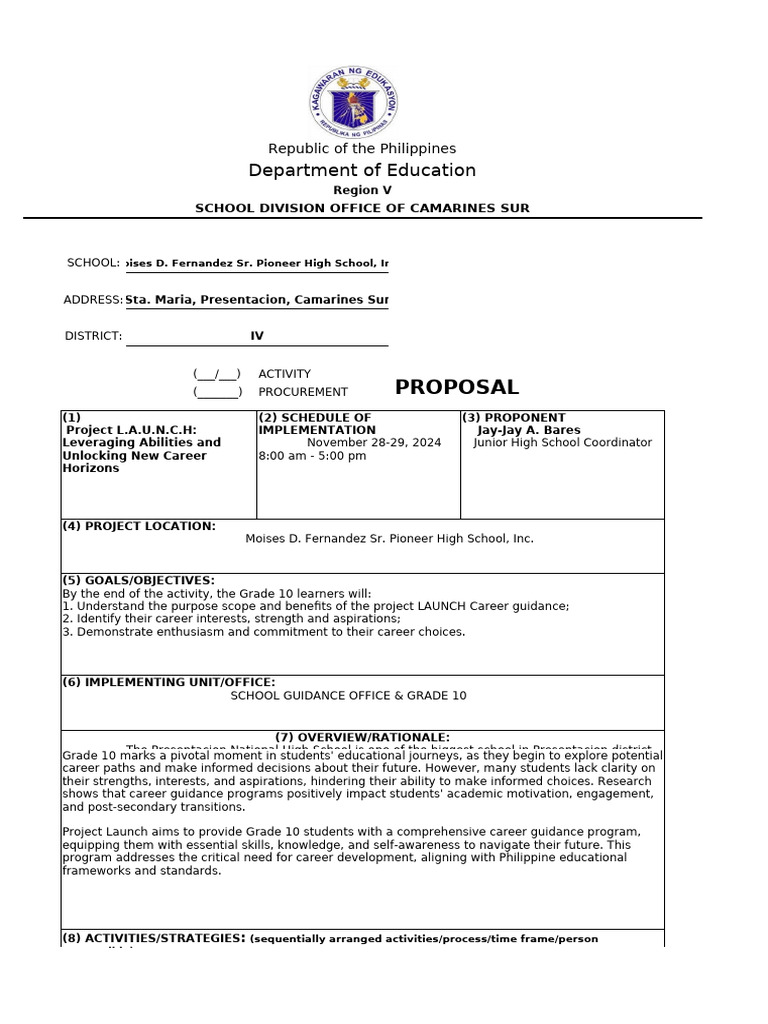 Proposal Career Guidance 2024 | PDF | Learning | Cognition