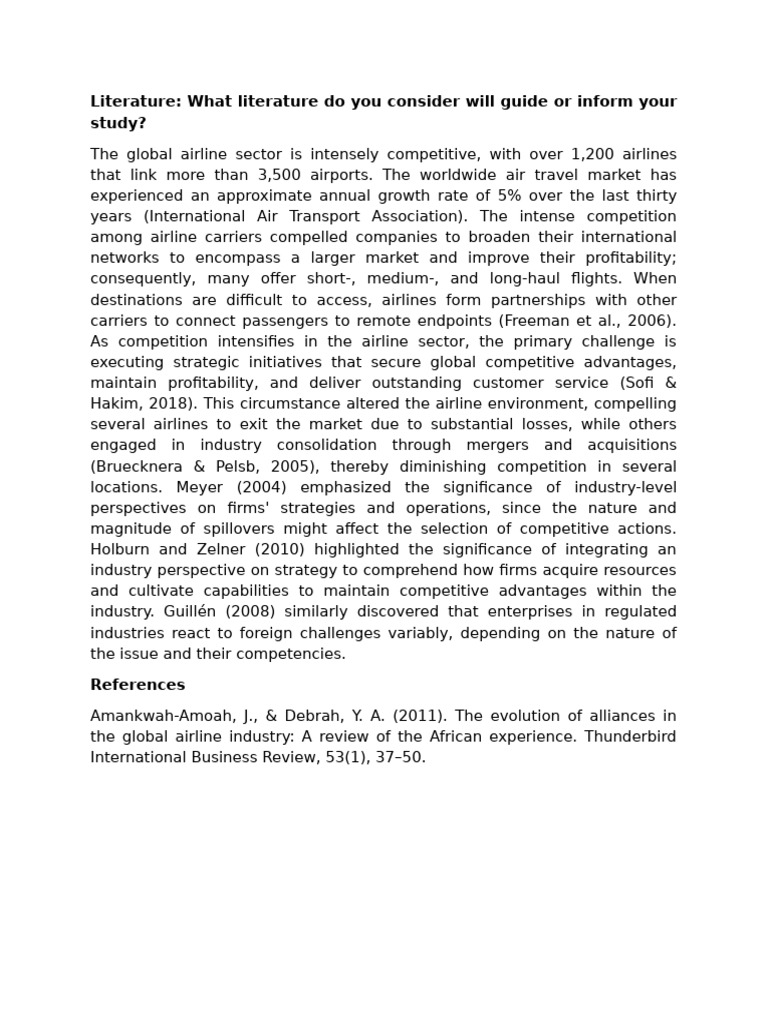 Literature: What Literature Do You Consider Will Guide or Inform Your ...