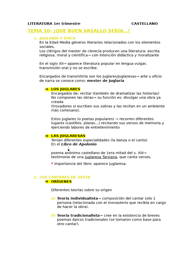 TEMA 10 - Literatura | PDF