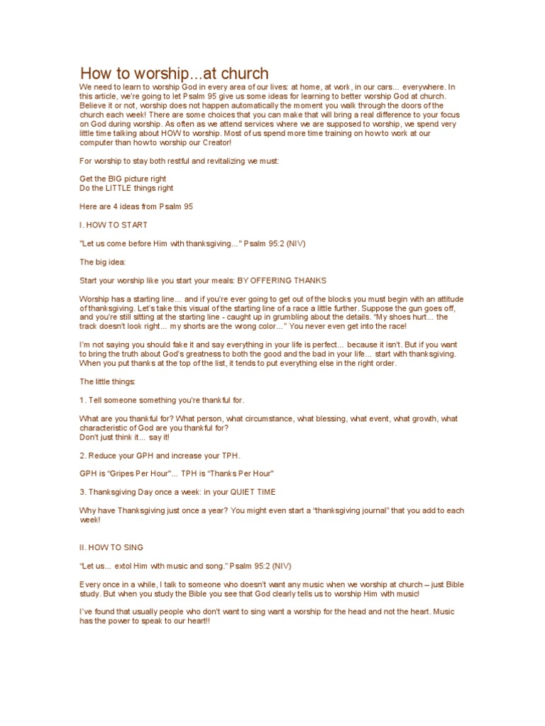 How To Worship | PDF | Worship | God