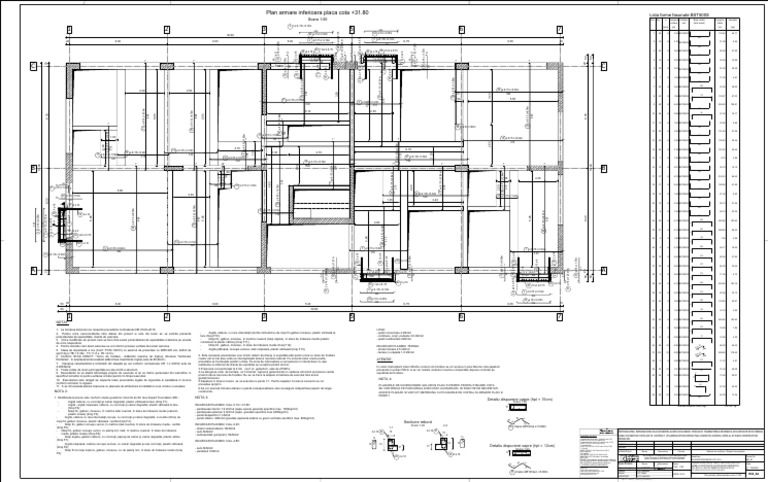 R66 - 8A Plan Armare Inferioara Placa Cota +31.80 | PDF