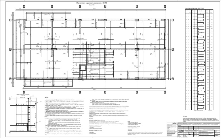 R68 - 8A Plan Armare Superioara Placa Cota +34.70 | PDF