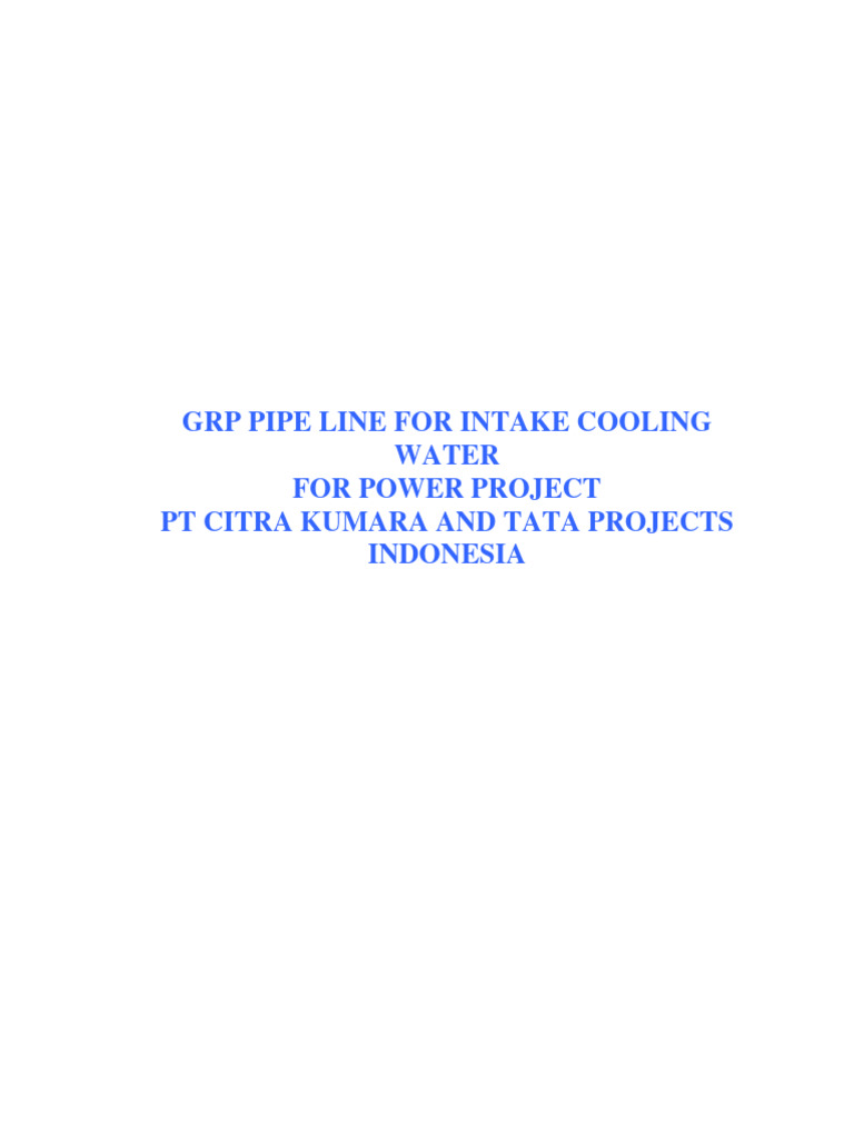 GRP Pipe For Intake Cooling Water GRP Pipe Linefor Pwer Project PT Citra Kumara and Tata ...
