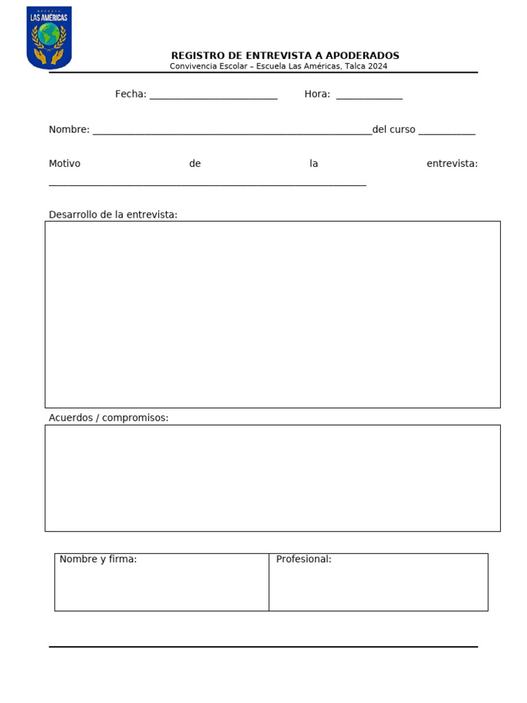 Entrevista Con Apoderado | PDF
