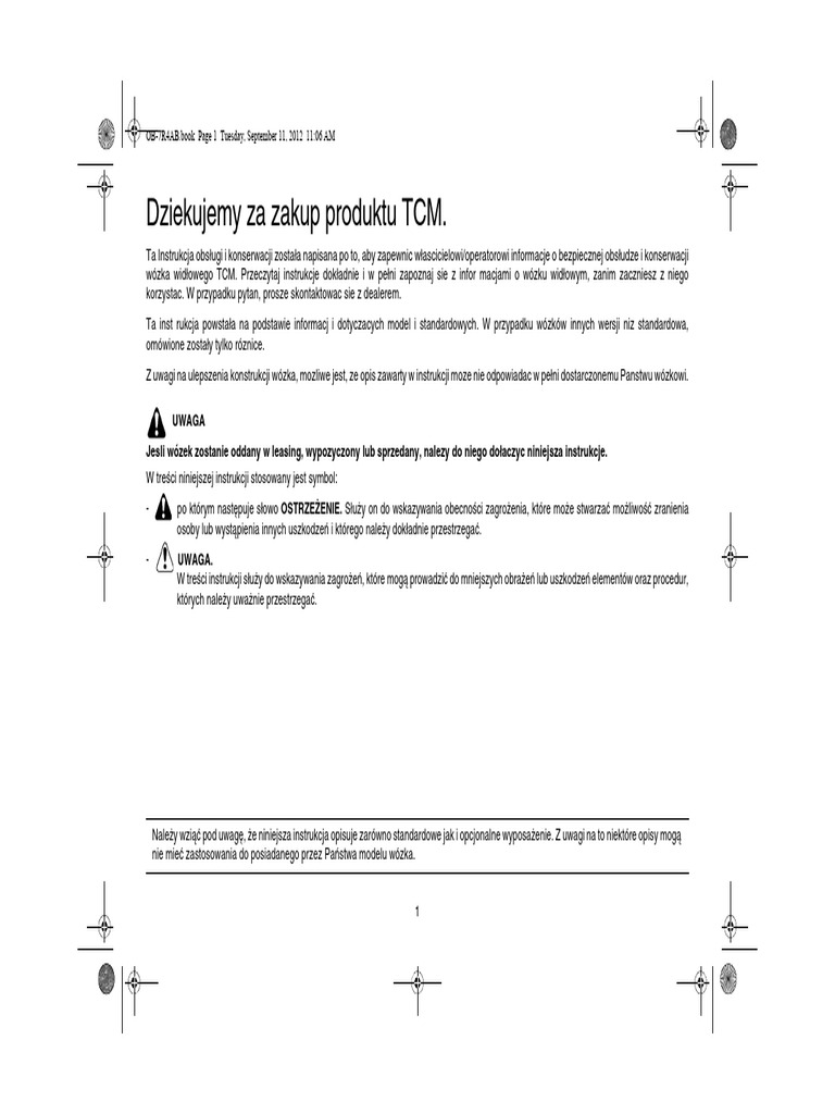 TCM Instrukcja OB-7R4AB (Polish) | PDF