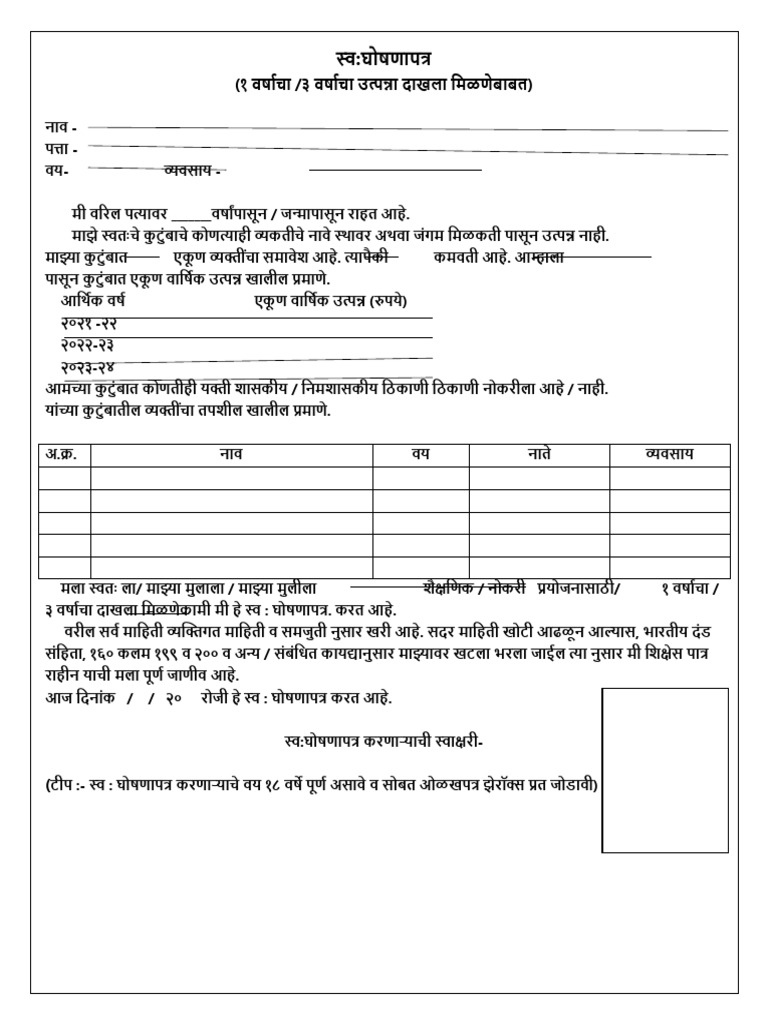 Income Declaration | PDF