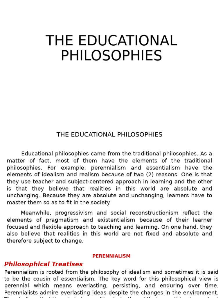 Philosophy of Education | PDF | Learning | Philosophy Of Education