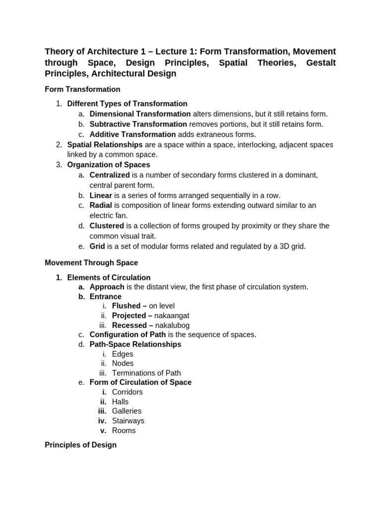TOA-1 - Topic 1 - Form Transformation, Movement Through Space, Design ...