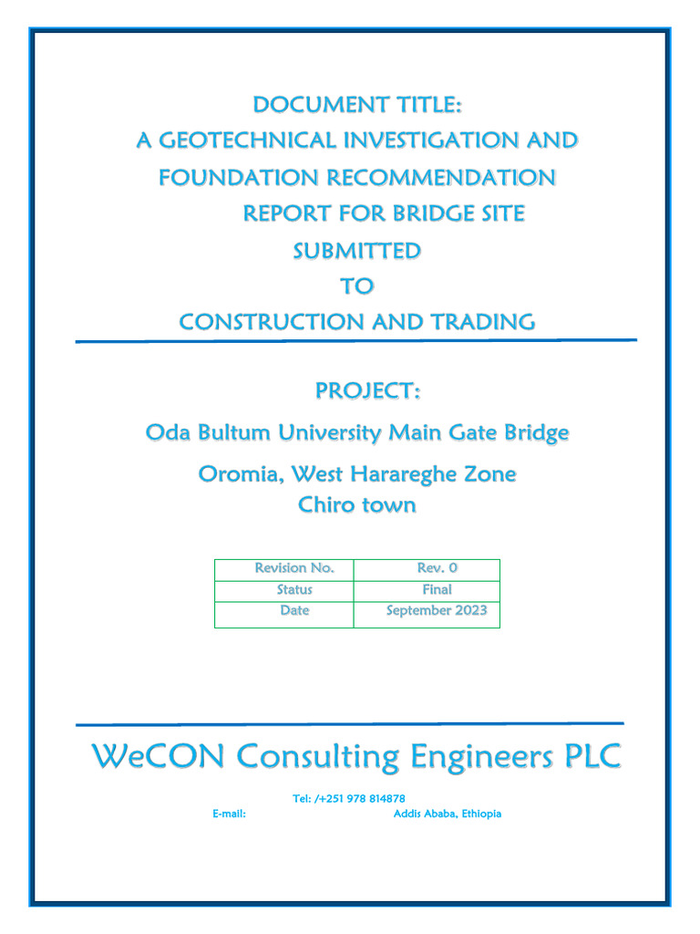 Geotechnical Investigation Report | PDF | Geotechnical Engineering | Civil Engineering