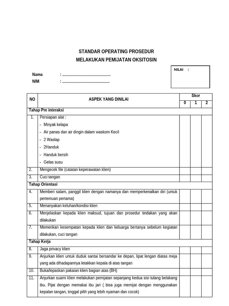 STANDAR OPERATING PROSEDUR Materntas | PDF