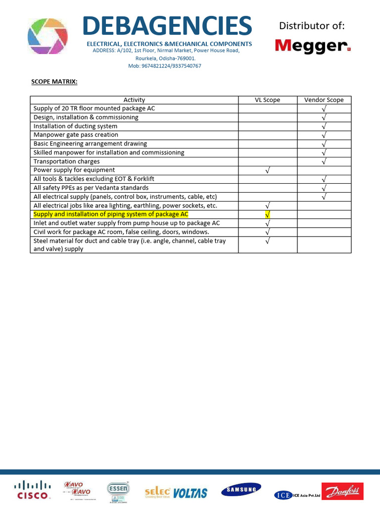 Scope Matrix Pdf