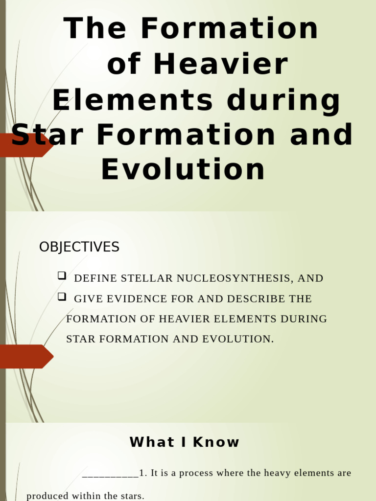 PhysicalScience11 Module1 Formation of Heavier Elements 1 | PDF | Stars ...