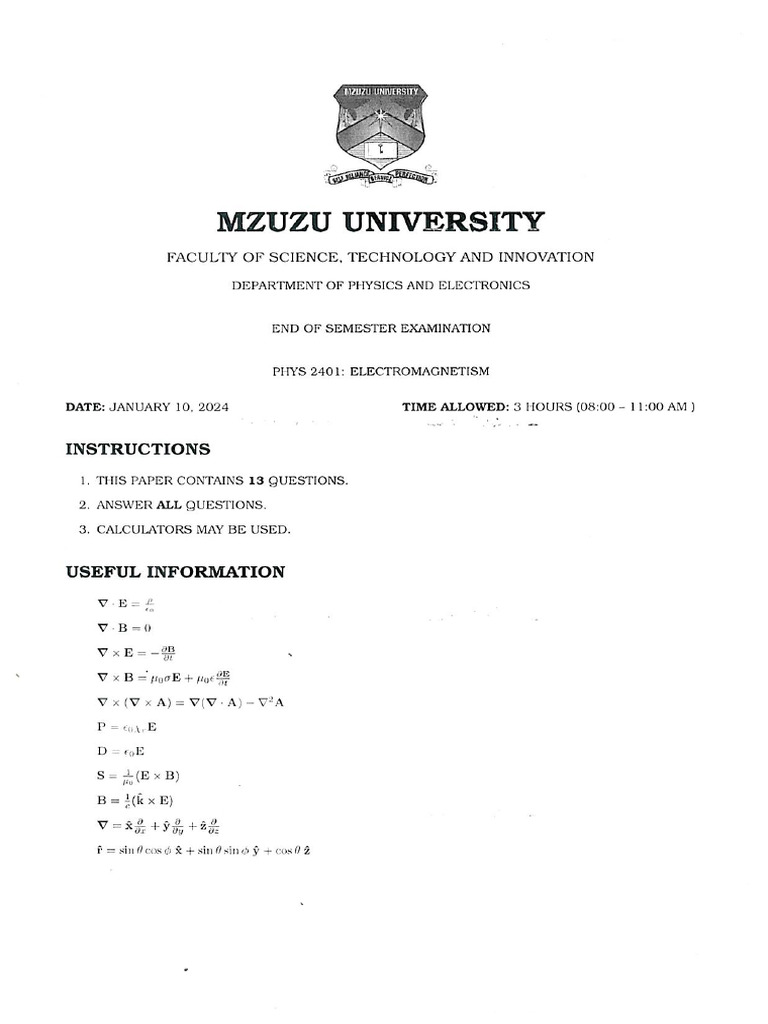 Electromagnetism 2024 | PDF