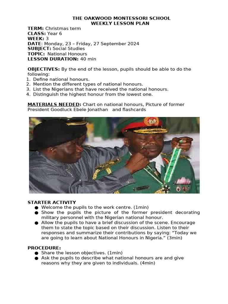 Year 6 Social Studies Week 3 | PDF | Nigeria