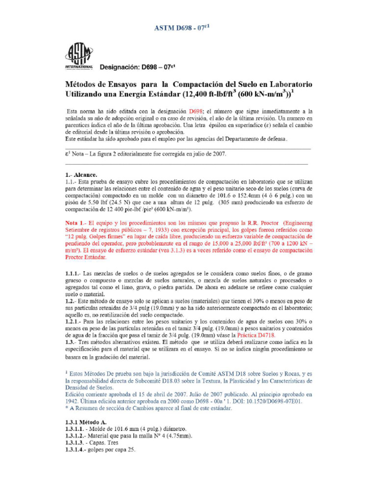 Astm D698 12 2021 | PDF