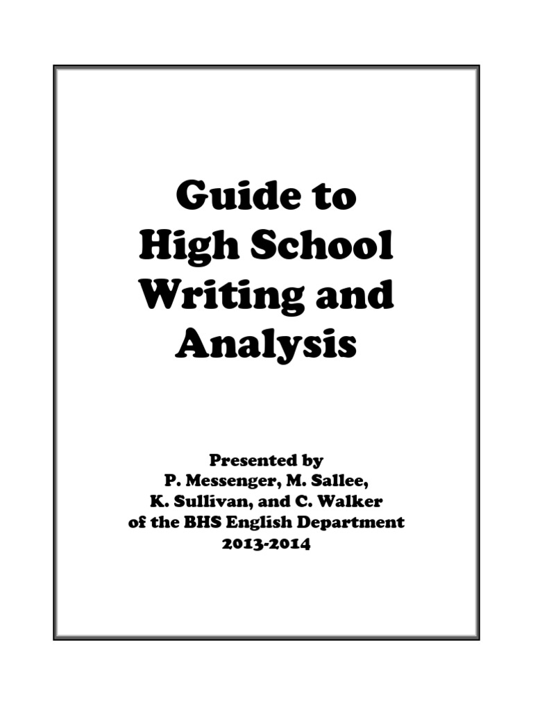 Guide To High School Writing and Analysis | PDF | Essays