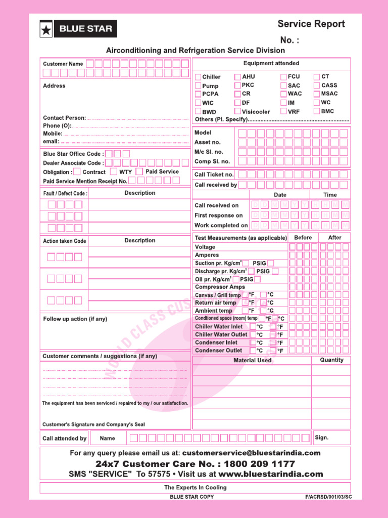 Blank Service Report | PDF