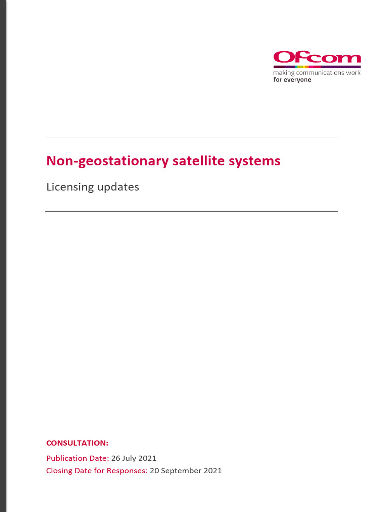 NGSO Satellite Licensing Updates | PDF | Communications Satellite | Radio